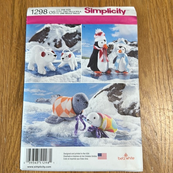 Simplicity | Office | Uncut Craft Sewing Pattern Polar Bears Penguins ...